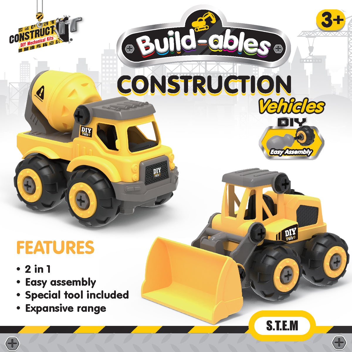 Construct It - Buildables - Construction Vehicles - Constructittoys