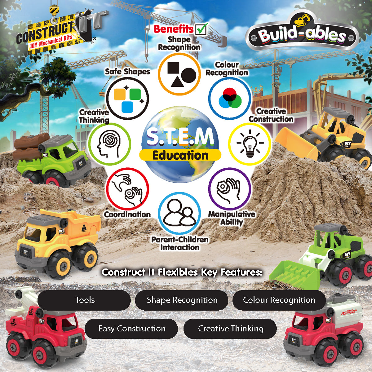 Construct It - Buildables - Construction Vehicles - Constructittoys
